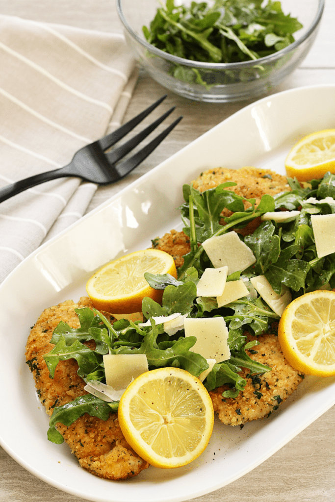 Easy Breaded Chicken with Lemon and Arugula - Crumb-Snatched